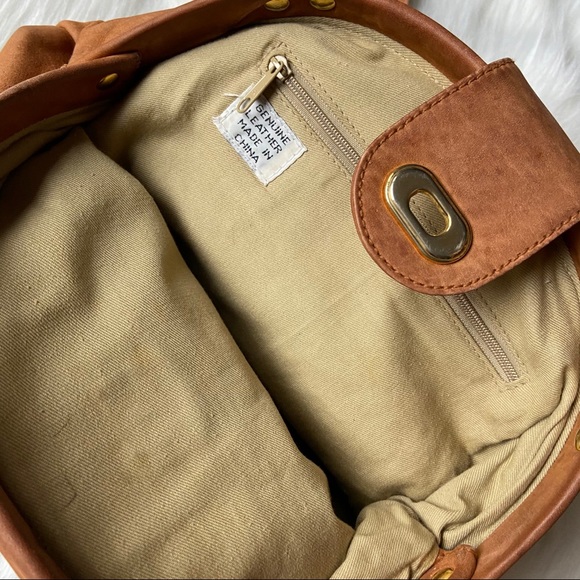 Bags | Vintage Genuine Leather Crossbody Turn Lock Bag | Poshmark